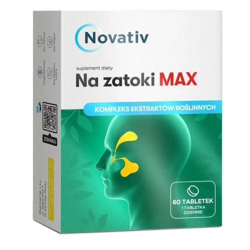 Suplement diety, Novativ Na zatoki Max, 60 tabletek | Sklep EMPIK.COM