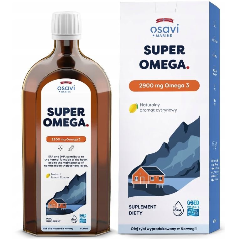 Suplement diety, Osavi, Super Omega (Marine) 2900mg Omega 3 Cytryna, 500ml | Sklep EMPIK.COM