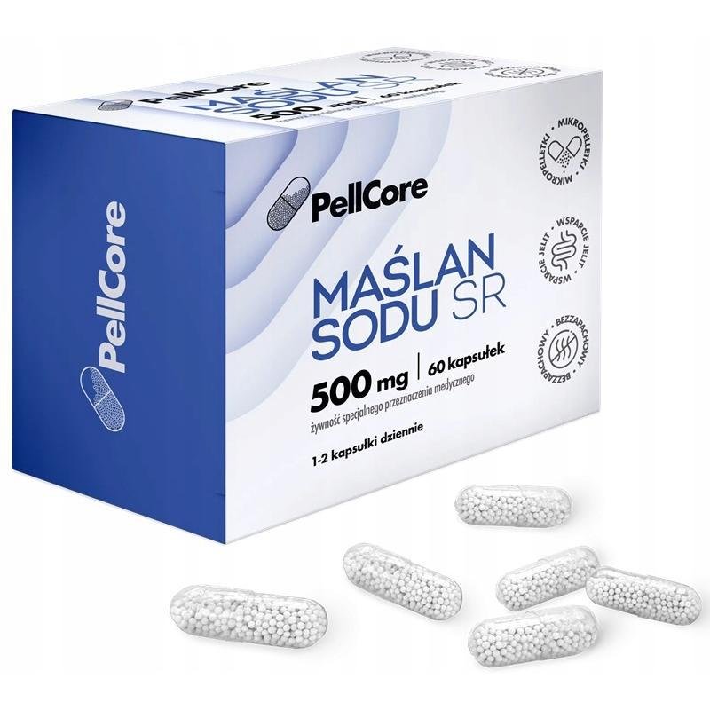Suplement diety, PellCore Maślan sodu SR 500 mg, 60 kapsułek | Sklep EMPIK.COM