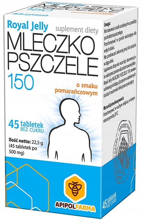 Suplement diety, Royal Jelly, Mleczko pszczele 150 Farmina, 45 tab ...
