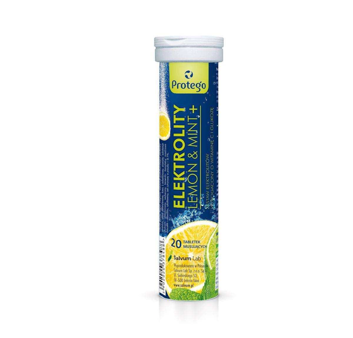 Suplement diety, Salvum Lab, Protego Elektrolity Lemon Mint, 20 ...