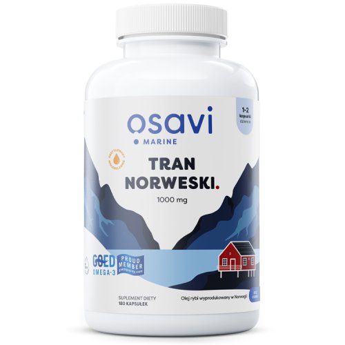 Suplement diety, Tran Norweski Kapsułki Osavi 1000mg (Cytryna) - 180 ...