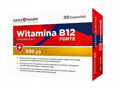 Suplement diety, Witamina B12 Forte Swisspharm 30 Kaps. | Sklep EMPIK.COM