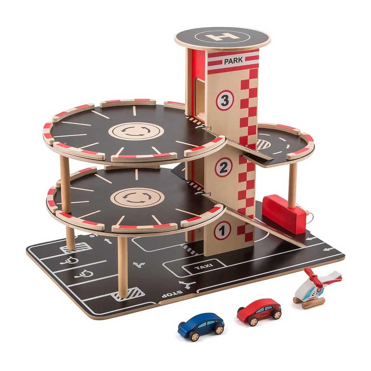Sustainable Wood Toy Car, Toys For Kids, Hape “Park And Go” Garage Set ...