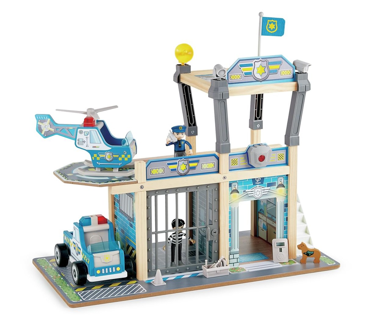 Sustainable Wood Toy, Toy Police Car And Helicopter, Hape Police ...