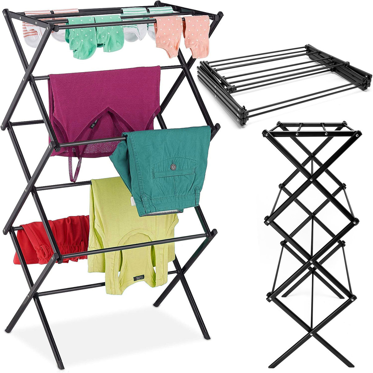 Suszarka Na Pranie Bieliznę Pionowa Piętrowa Składana Wysoka Do Ubrań ...