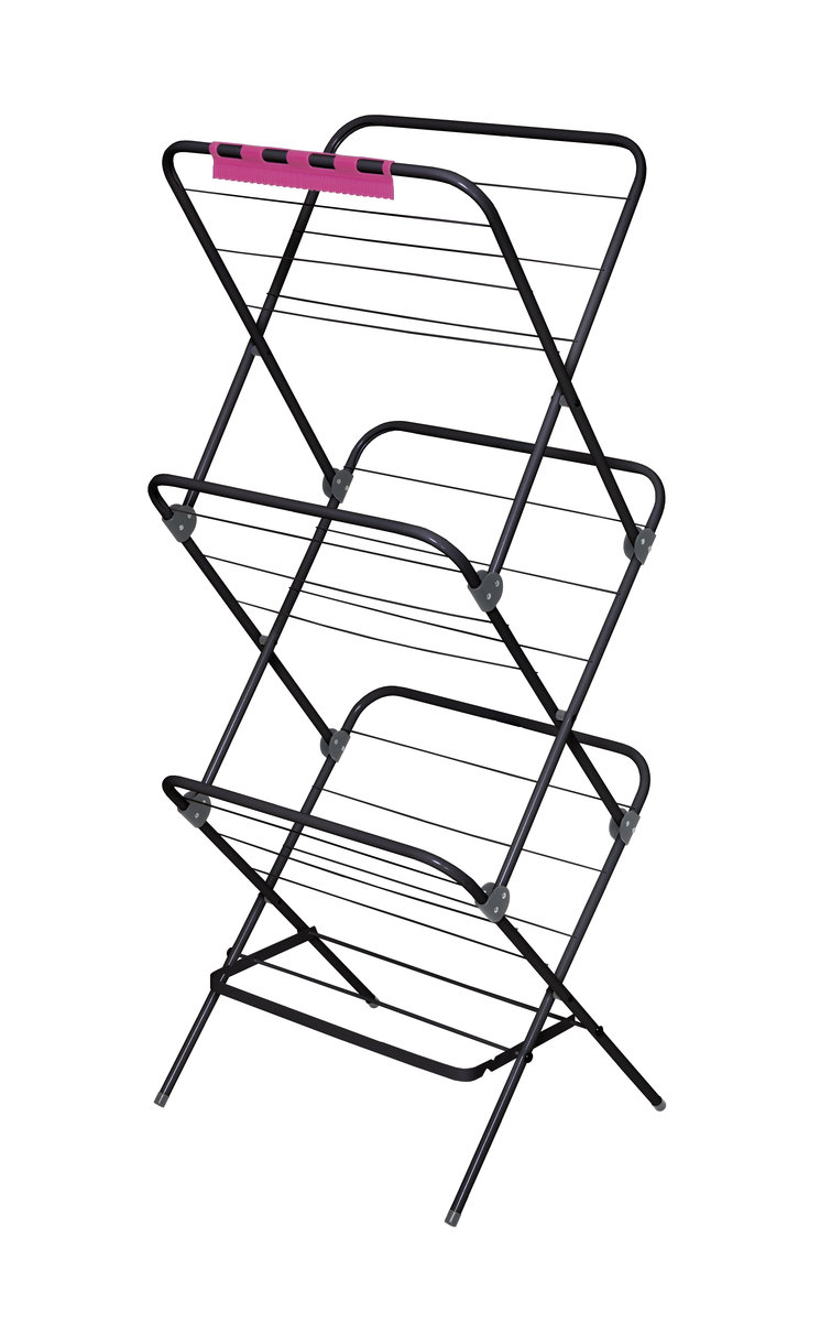 Suszarka na pranie stojąca V200 54 x 62 x 145 cm czarny VELKEA - Velkea ...