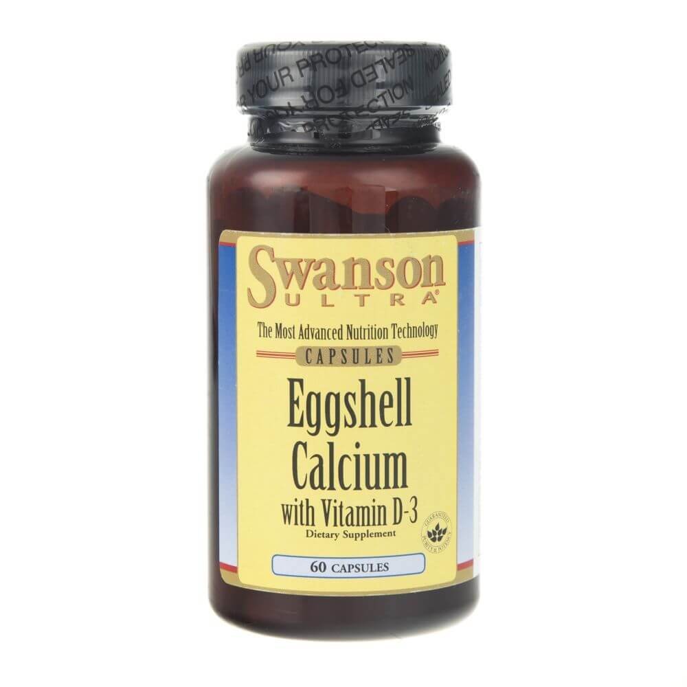 Swanson, Eggshell Calcium with Vitamin D3, Suplement diety, 60 kaps ...