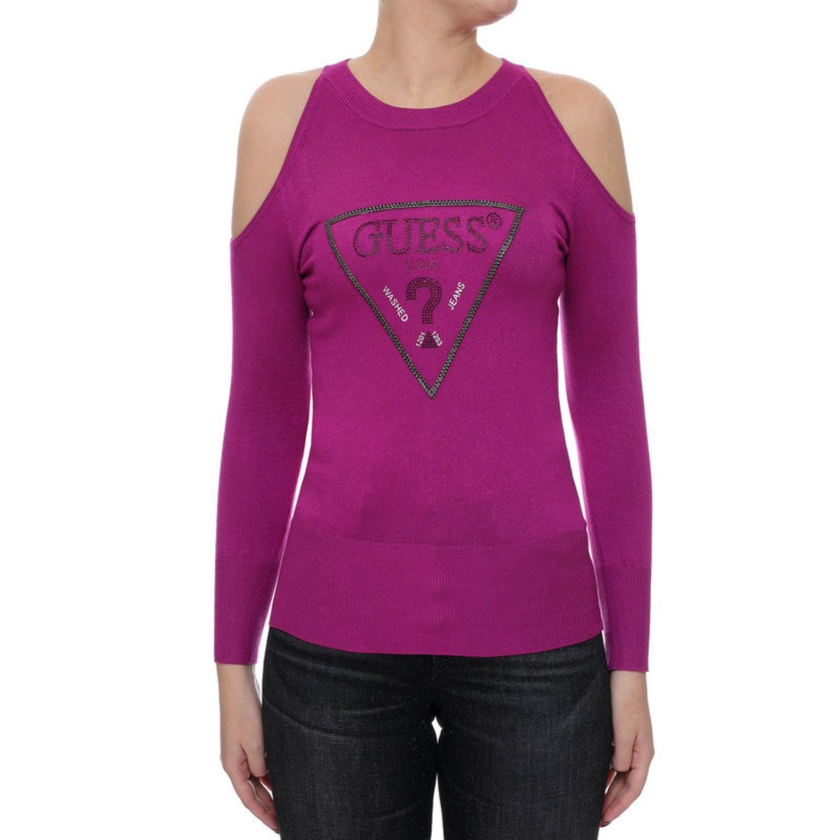 Sweter damski Guess Aurelia Cut Out zdobione logo-L - GUESS | Moda ...