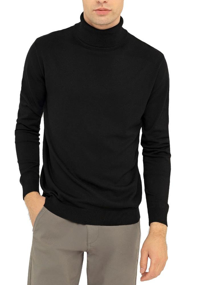Sweter Golf męski S‑MAX - czarny 3XL - VOLCANO | Moda Sklep EMPIK.COM