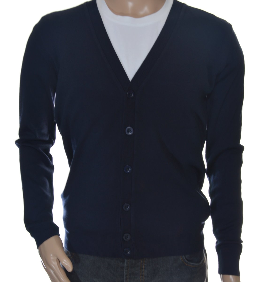 Sweter męski rozpinany kardigan na guziki w szpic wełniany z wełny L ...