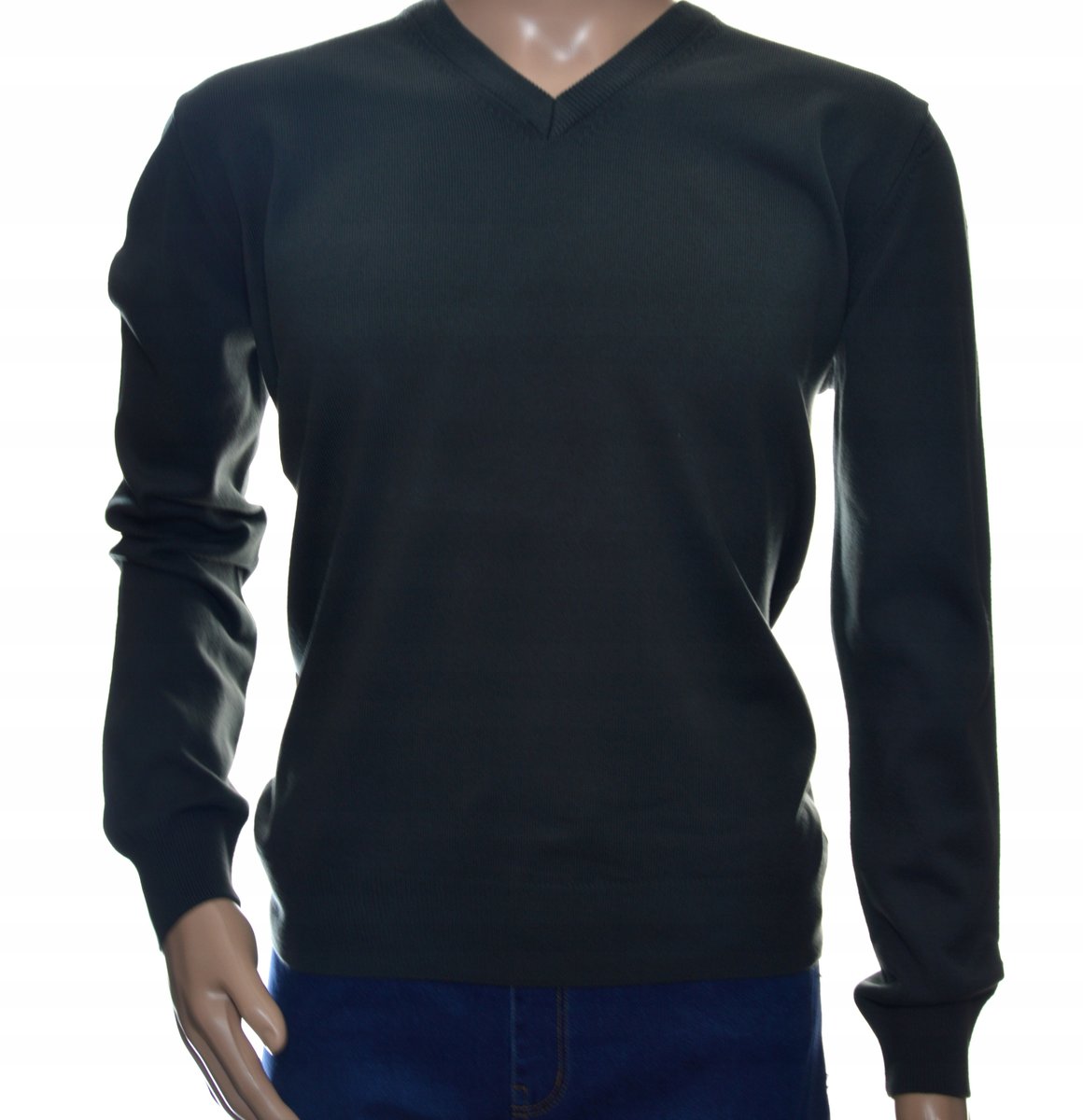 Sweter Męski W Szpic Z Kaszmiru I Wełny Merynosów Kaszmirowy L Szary ...