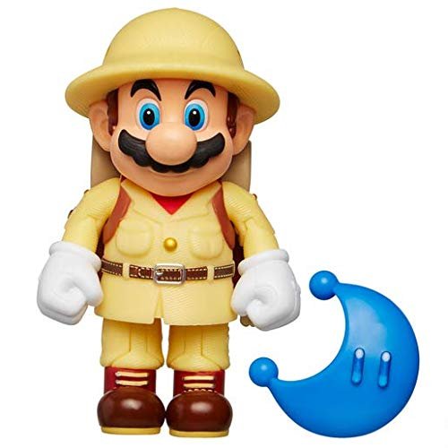 Świat Nintendo Super Mario Explorer Mario 4” Przegubowa figurka z Blue ...