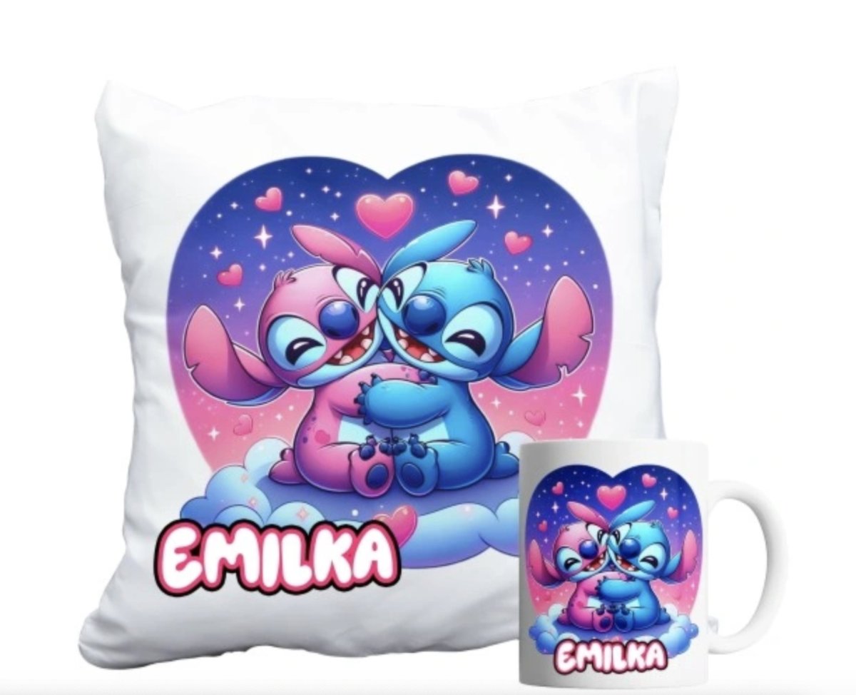 Świąteczny ZESTAW PODUSZKA + KUBEK Prezent STICH STITCH ANGEL STICZ ...