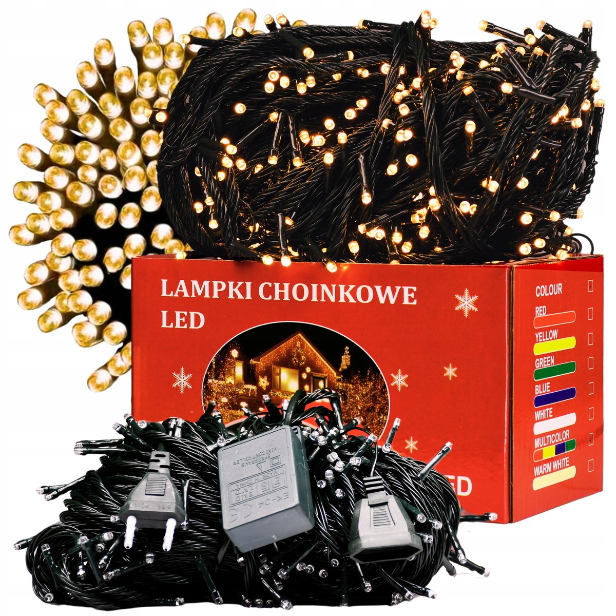 Światełka Choinkowe 300 Led Ciepły Biały Lampki Zewnętrzne Wewnętrzne - GreenTrade | Sklep EMPIK.COM