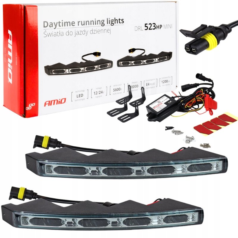 Światła Dzienne Led do Jazdy Dziennej Drl Lampy Przednie 523hp Mini 12v ...