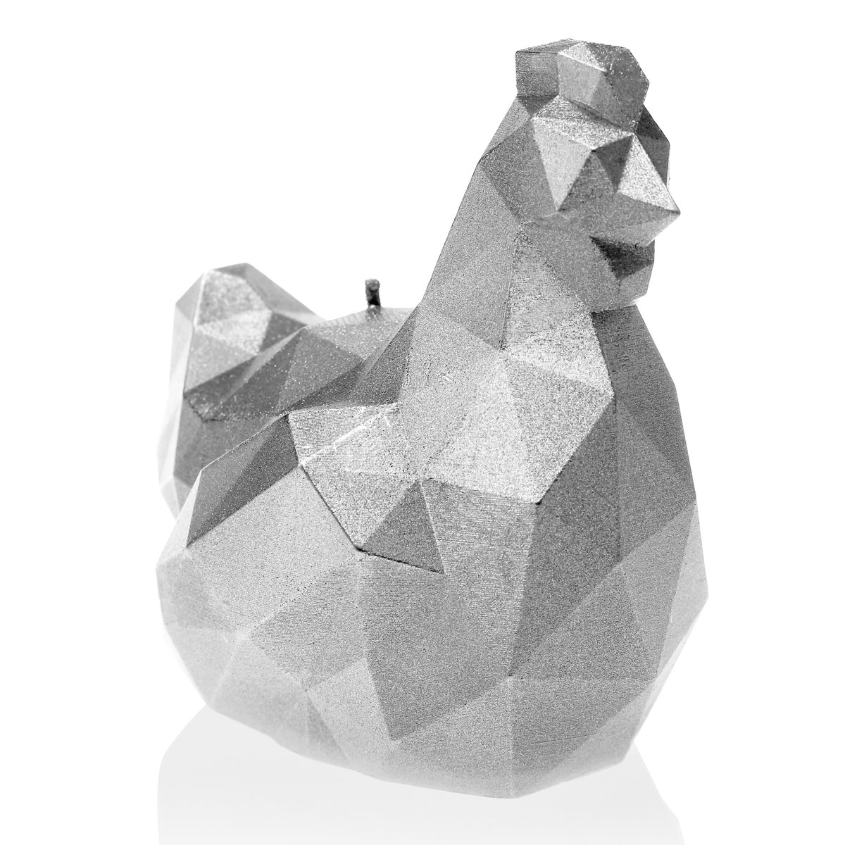 Świeca Chicken Low-Poly Silver Small - Candellana | Sklep EMPIK.COM