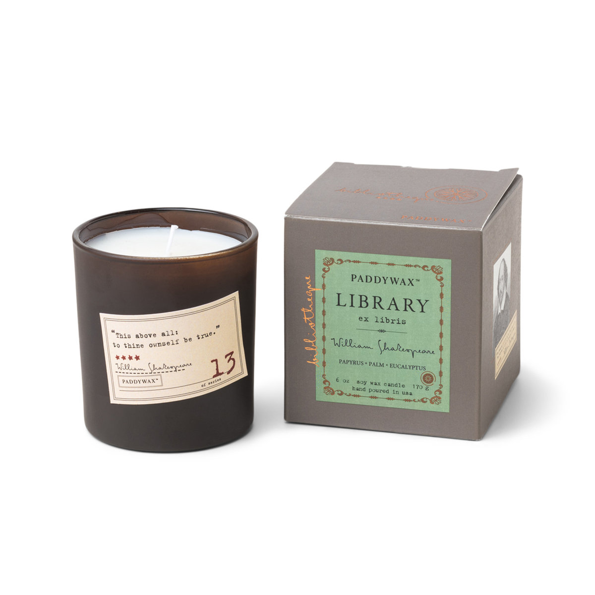 Świeca 'Library' William Shakespeare (Papirus, Palma + Eukaliptus) 170G ...