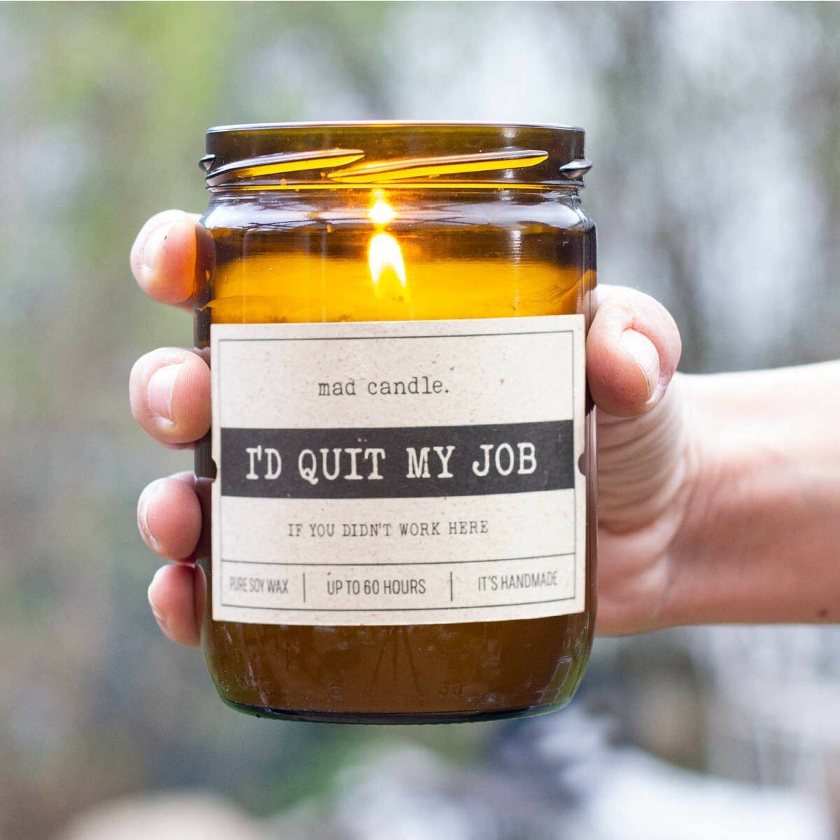 Świeca na prezent sojowa zapachowa Mad Candle 360 g I´d Quit My Job ...