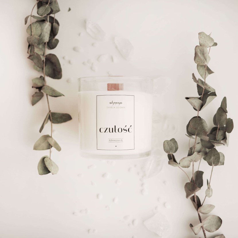 Świeca sojowa w szklance 450 ml - Czułość DĘBOWY MECH - Nadzwyczajnie ...