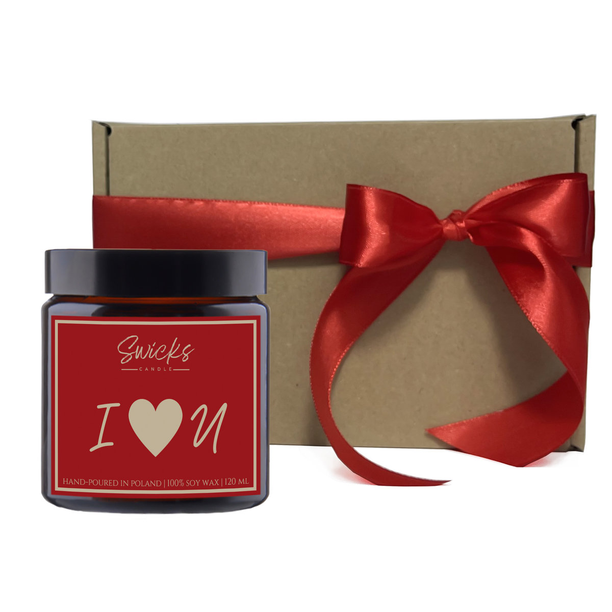 Świeca Sojowa Z Napisem I Love U 120 Ml W Pudełku Na Prezent - Swicks | Sklep EMPIK.COM