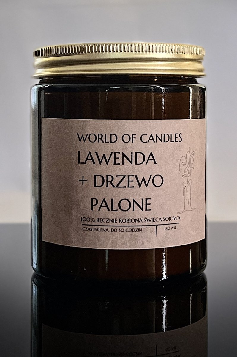 Świeca Sojowa Zapachowa - Lawenda + Drzewo Palone - Inna marka ...