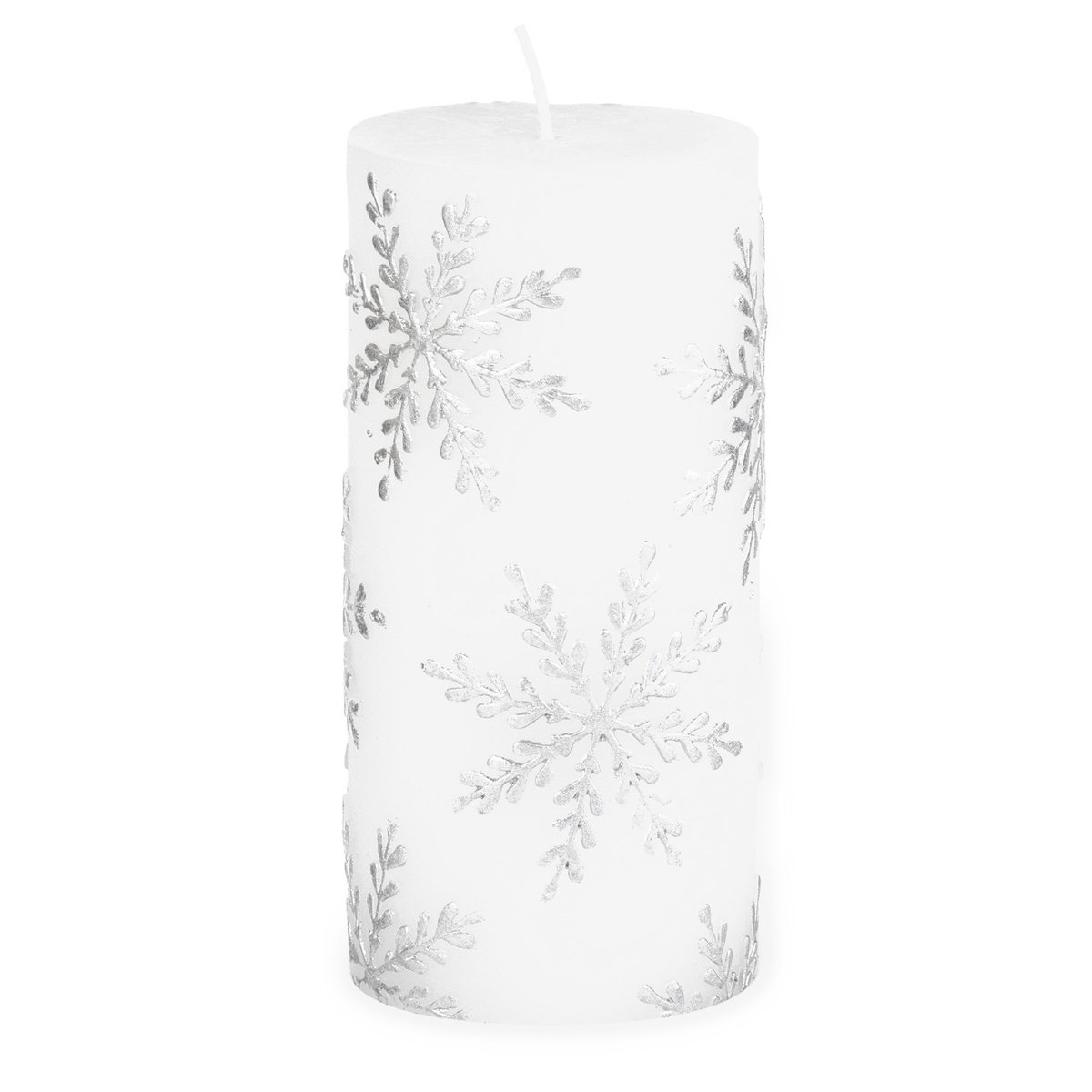 Świeca ŚWIĄTECZNA FROSTED ze śnieżynkami HOMLA - Homla | Sklep EMPIK.COM
