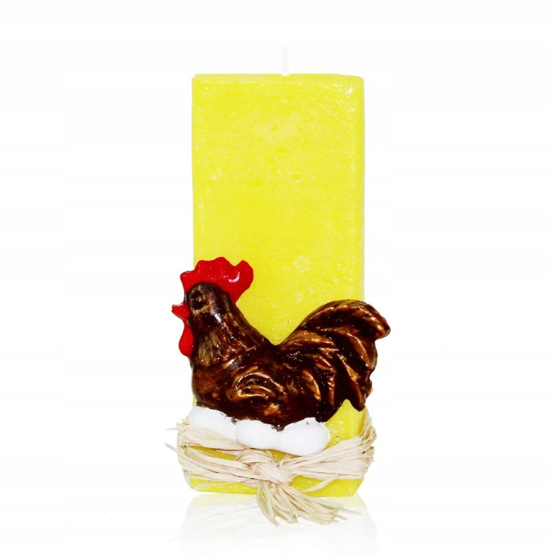Świeczka WIELKANOCNA ozdobna KOGUCIK brązowy - DROBO | Sklep EMPIK.COM