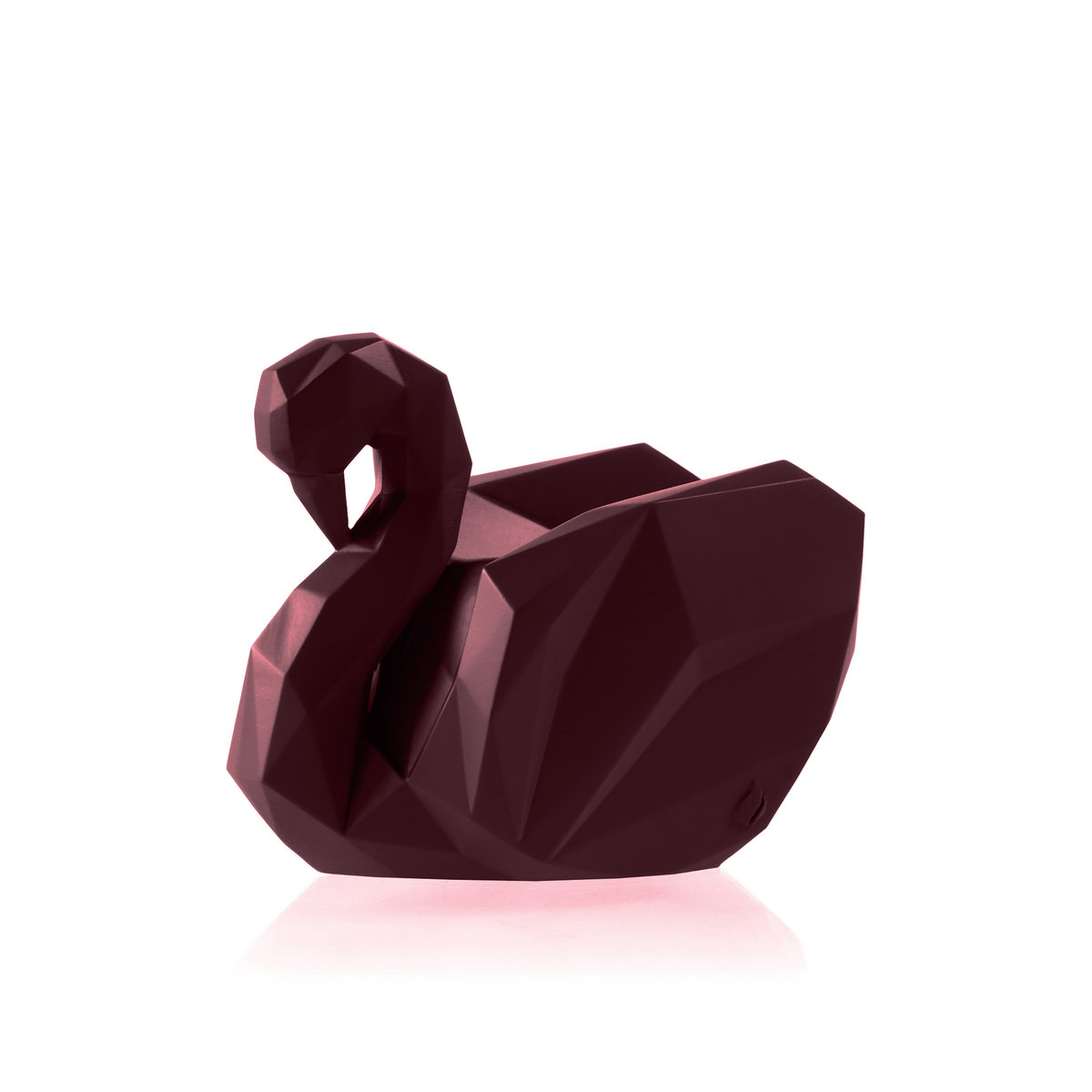 Świecznik Swan Low-Poly Maroon Poli - Candellana | Sklep EMPIK.COM