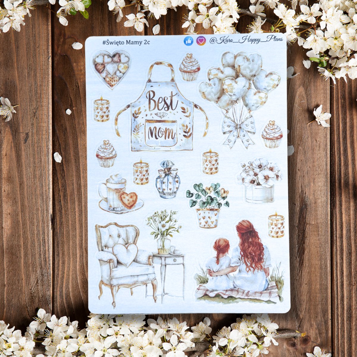 Święto mamy_2c naklejki do planerów journalingu - Inna marka | Sklep ...
