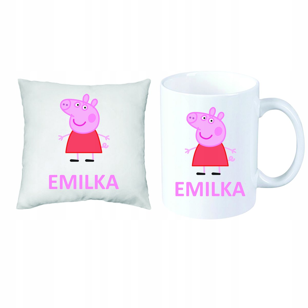 Świnka Peppa ZESTAW PREZENT PODUSZKA + KUBEK+ IMIĘ - Atram | Sklep EMPIK.COM