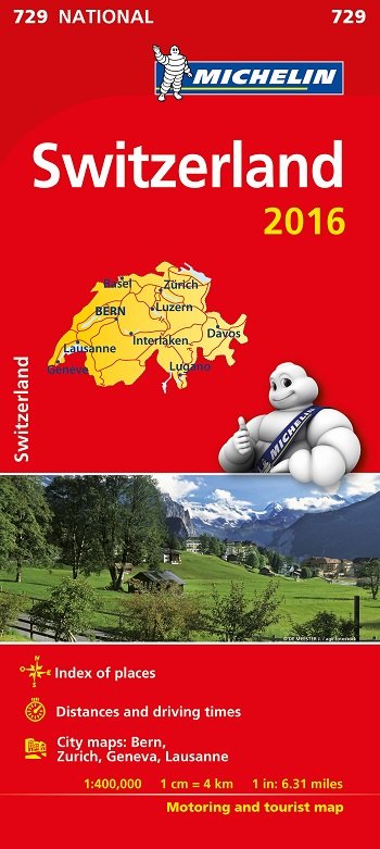 Switzerland. Szwajcaria. Mapa Michelin 2016. 1/400,000 - Opracowanie ...
