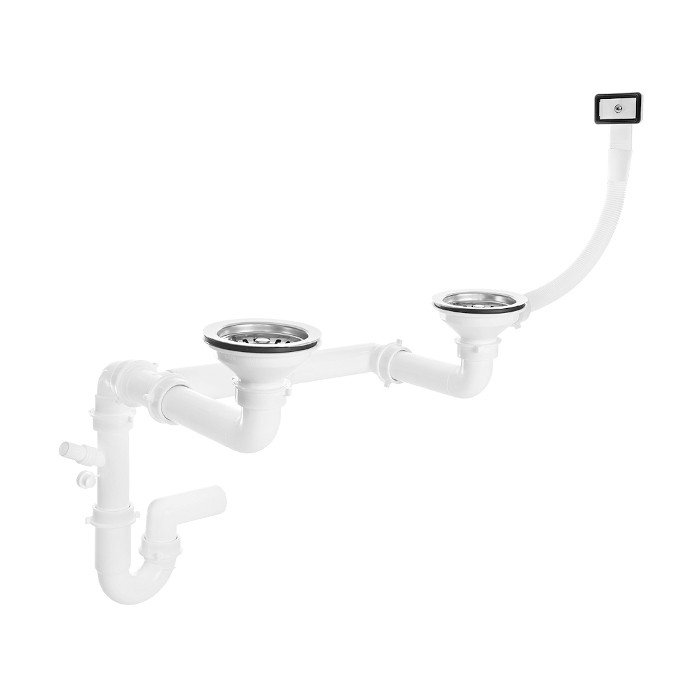 Syfon Do Zlewu Jednokomorowego I Dwukomorowego 2×3,5 ″ - KUCHINOX ...