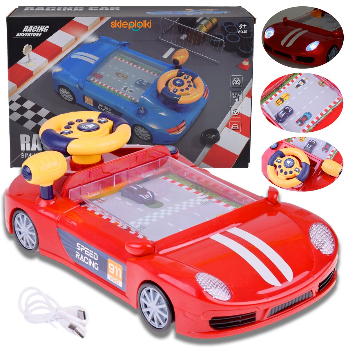 SYMULATOR WYŚCIGÓW DUŻY TOR DO JAZDY GRA INTERAKTYWNA KIEROWNICA DLA ...