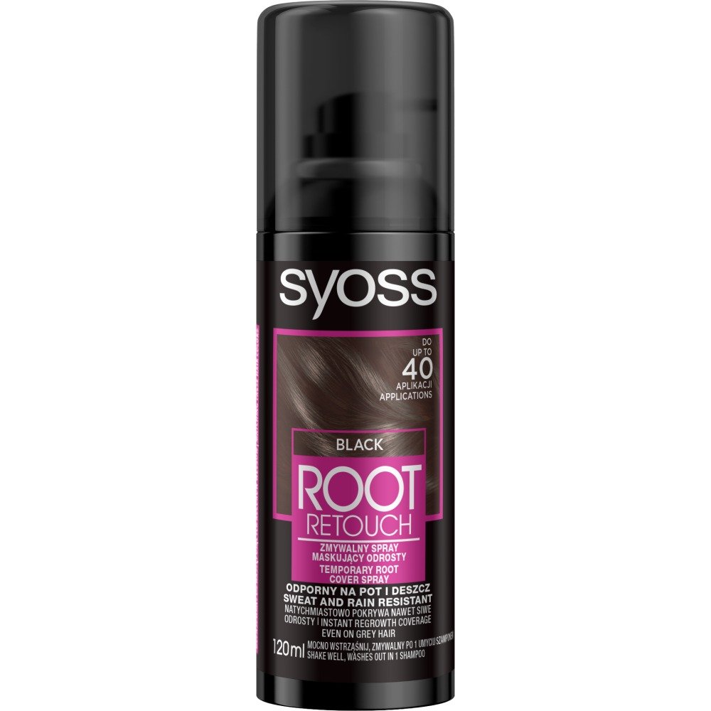 Syoss, Root Retouch, Spray do maskowania odrostów, Czarny, 120ml ...