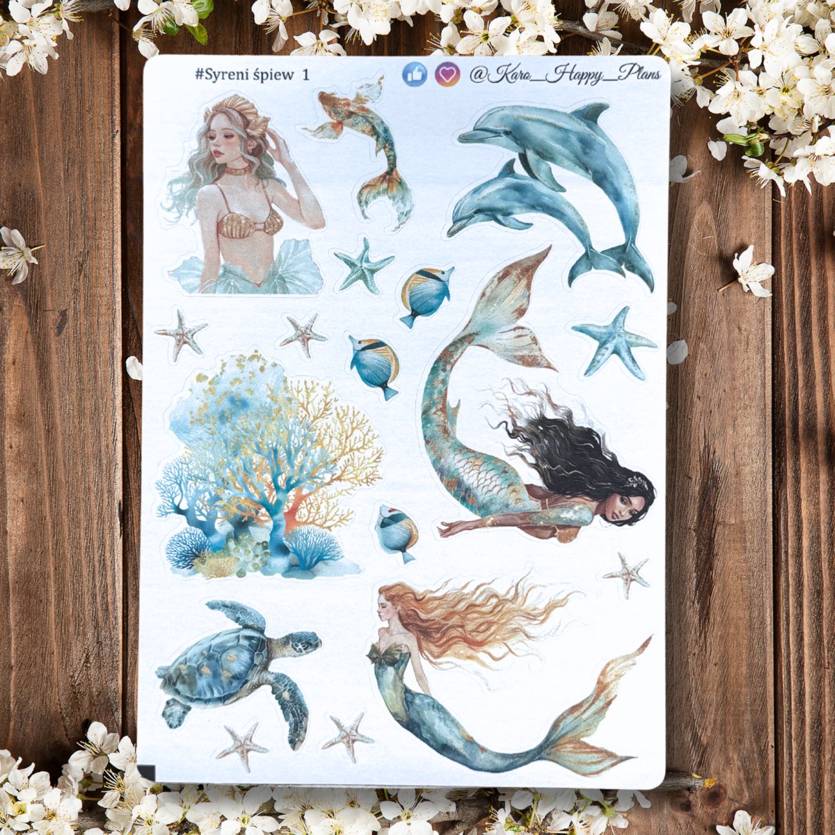 Syreni śpiew _1 naklejki do planerów journalingu - Inna marka | Sklep ...