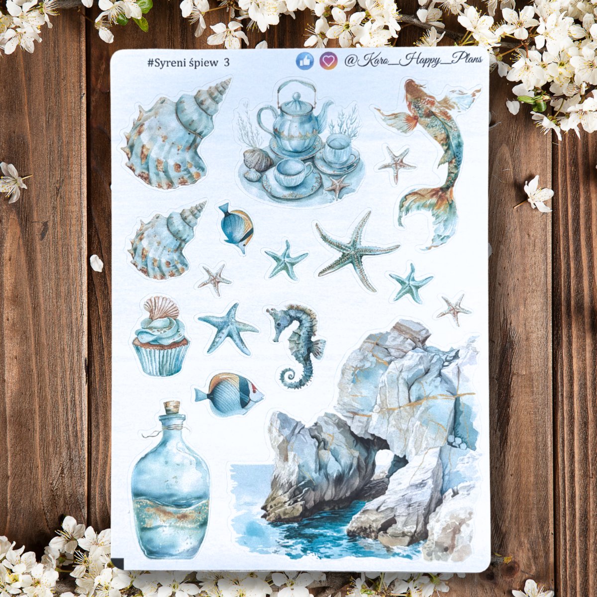 Syreni śpiew _3 naklejki do planerów journalingu - Inna marka | Sklep ...