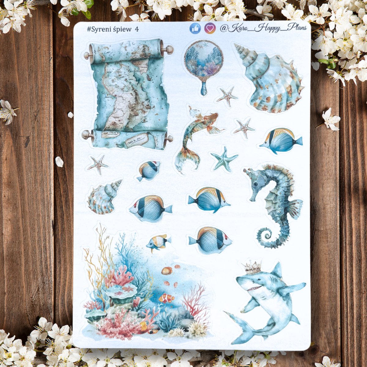 Syreni śpiew _4 naklejki do planerów journalingu - Inna marka | Sklep ...