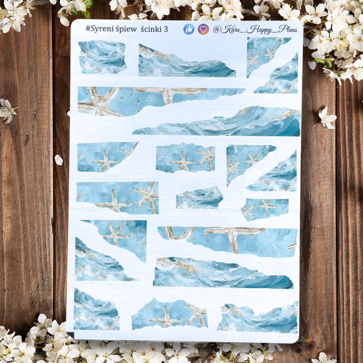 Syreni śpiew ścinki_3 naklejki do planerów journalingu - Inna marka ...