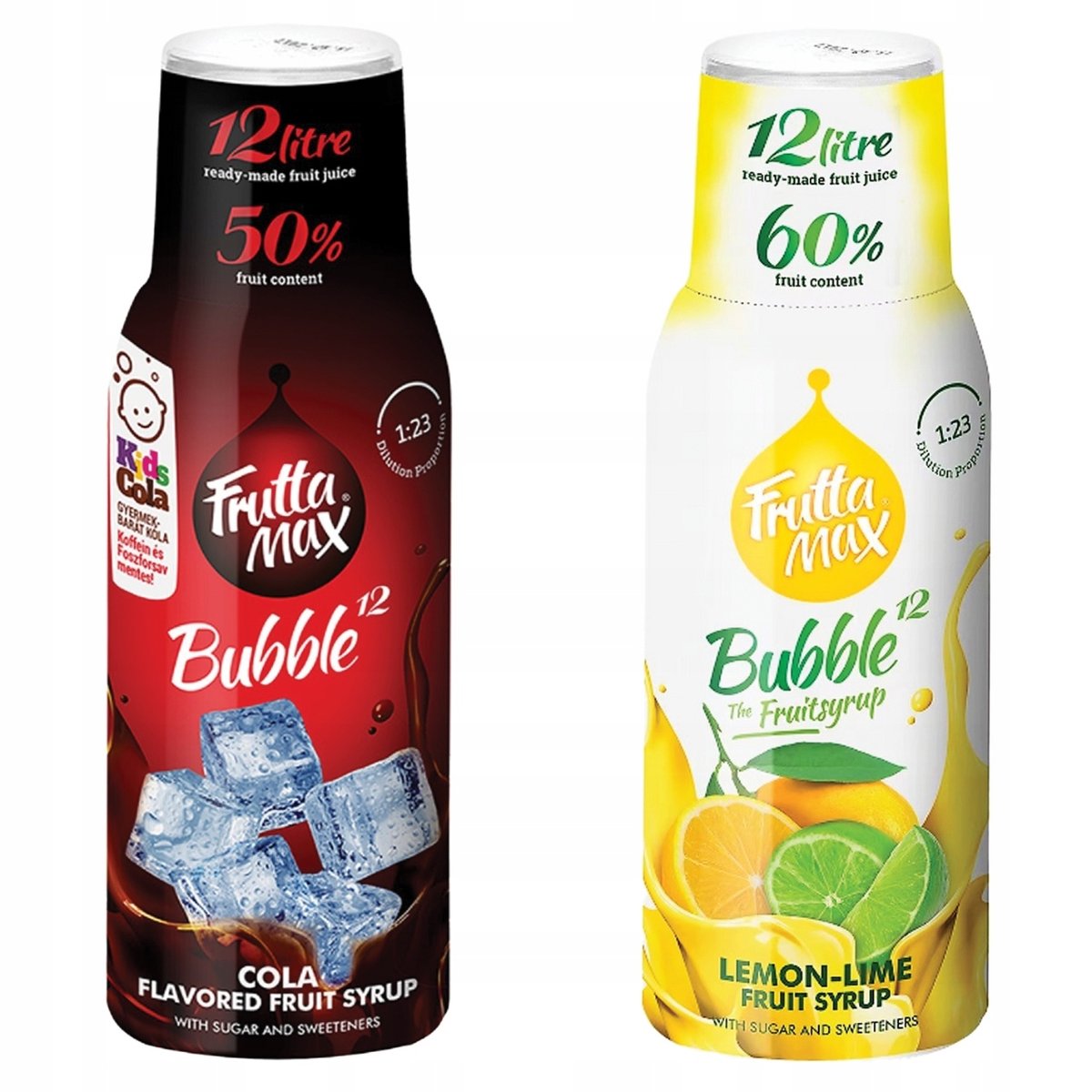 Syropy owocowe FRUTTAMAX zestaw, 2 szt - Cytryna-Limonka Cola ...