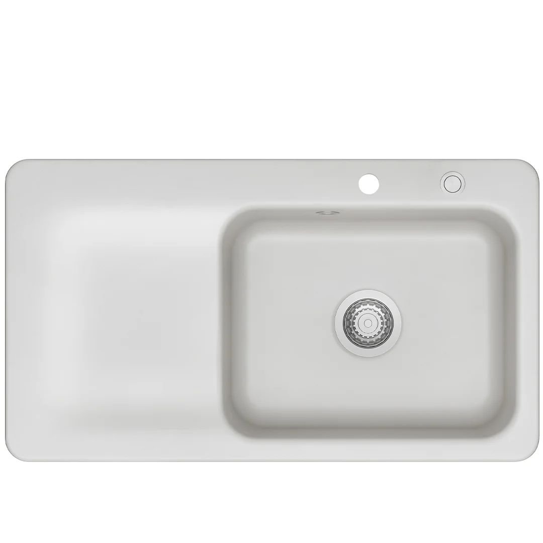 Systemceram Juna 90 Satin, zlewozmywak ceramiczny, korek manualny ...