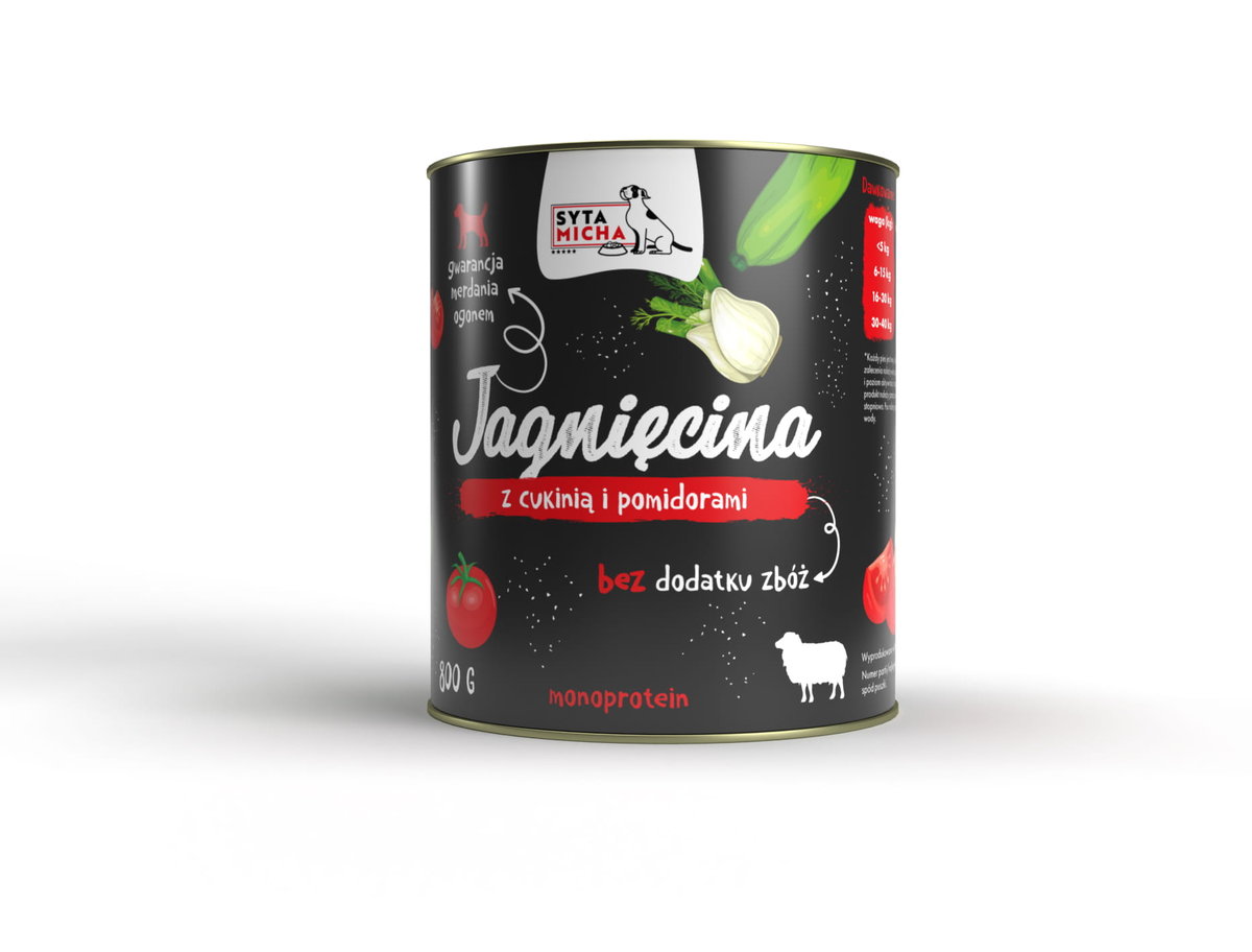 SYTA MICHA Karma mokra dla psa Jagnięcina z cukinią 800g - Syta Micha ...