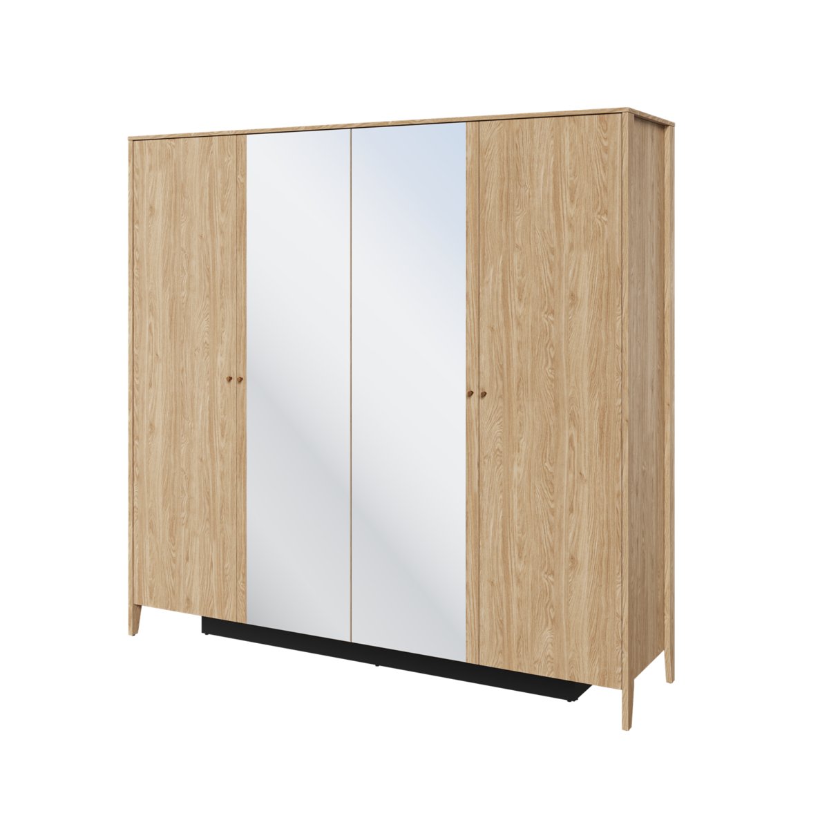 Szafa COZY z Lustrem, 4 Drzwiowa, Dąb Olejowany - 220 cm - Elegancki ...