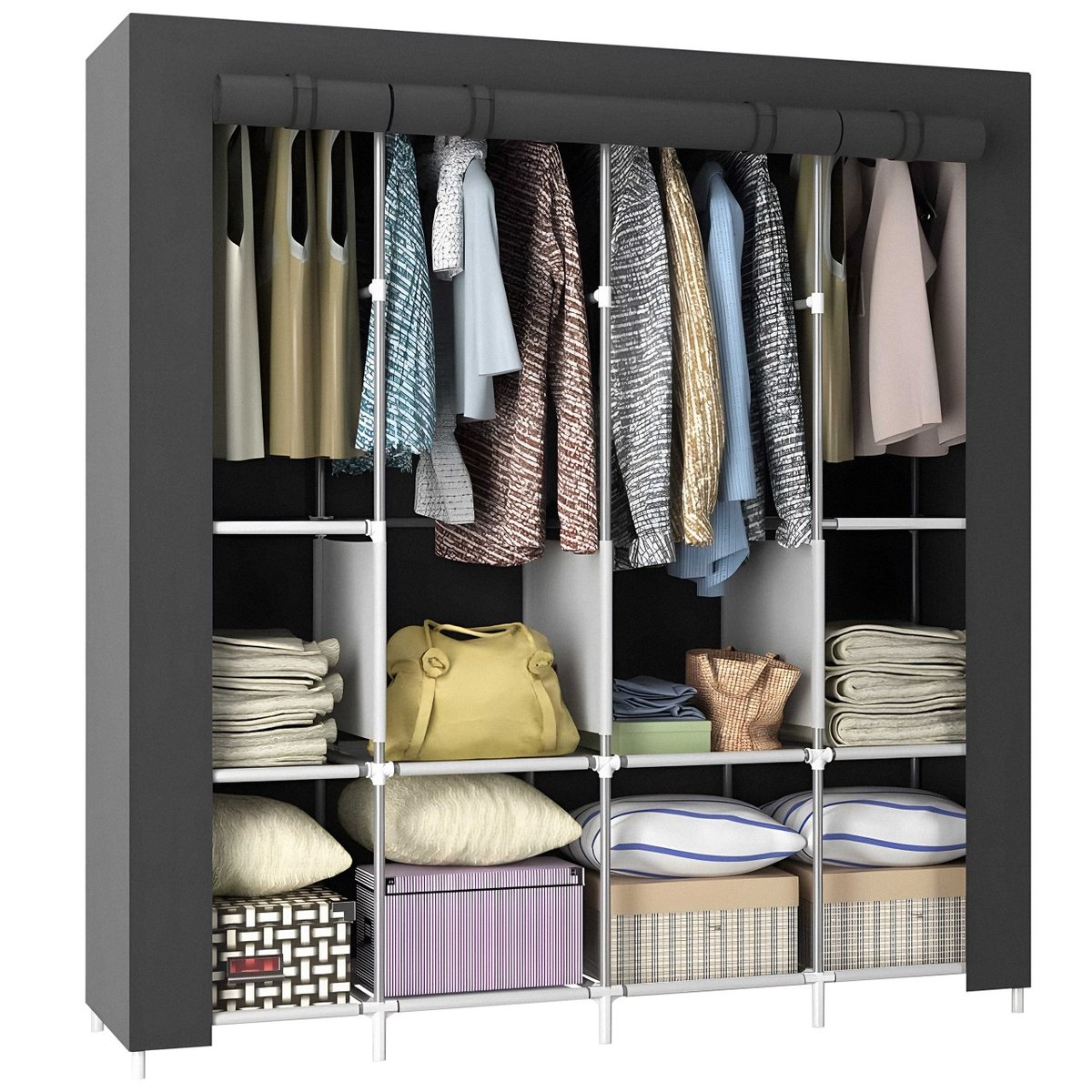 Szafa Materiałowa Tekstylna Składana Garderoba Organizer Półka Duża Xxl ...