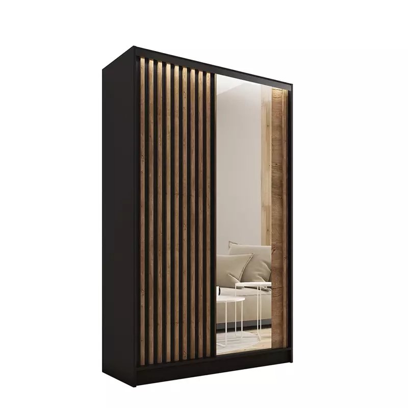 Szafa przesuwna z lustrem i lamelami 120 cm LAMEL 3D Lefkas - BROMARKT ...