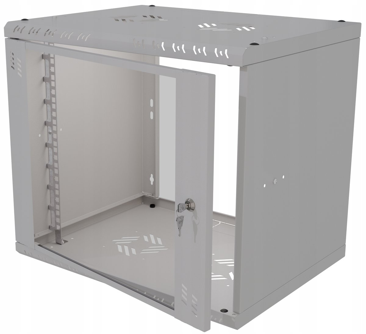 Szafa RACK 19" 9U 400mm Serwerowa Wisząca Szklane Drzwi Szara Stalflex ...