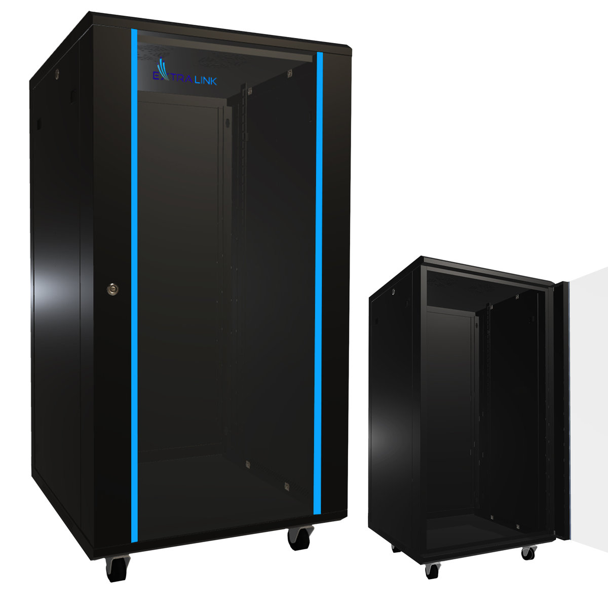 Szafa Rack Stojąca 22U 600 x 600 Czarna Szafa Sieciowa Extralink - Inna ...