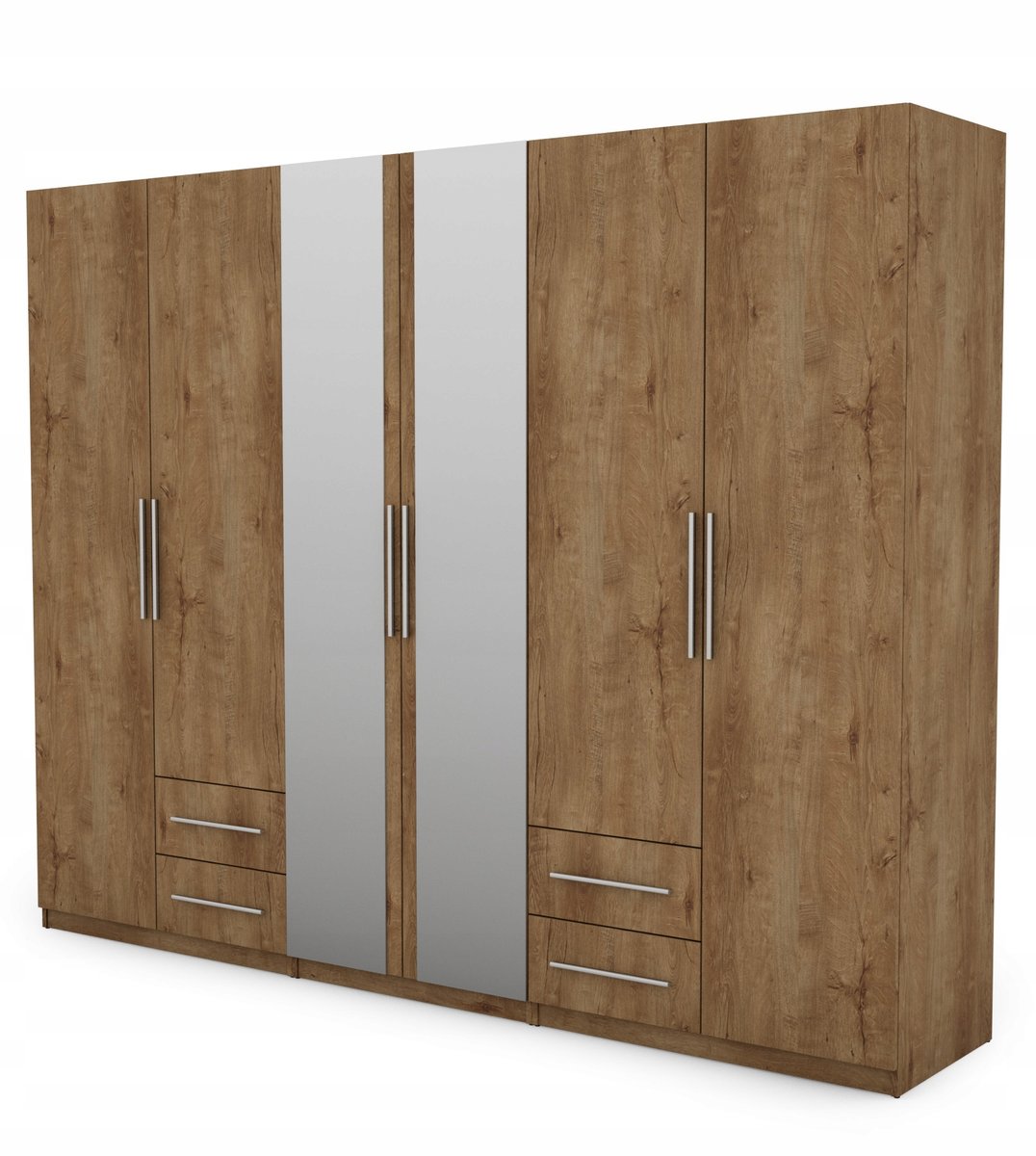 Szafa Ubraniowa 280 cm! Garderoba z Dwoma Lustrami - eMeblast | Sklep ...