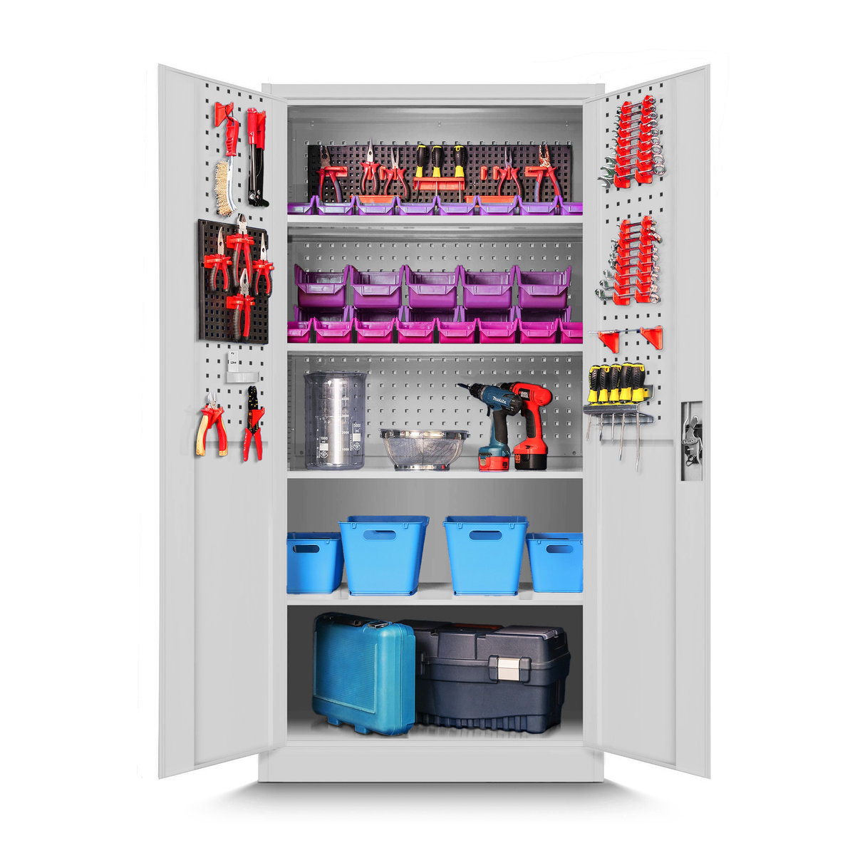 Szafa Warsztatowa Narzędziowa Do Garażu Metalowa JAN NOWAK BRUNO Szara ...