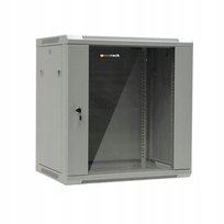 Szafa wisząca 19" Netrack, 12U/600x450mm - szary, drzwi szklane ...